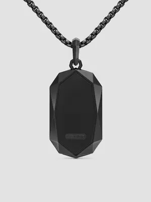 David Yurman Faceted Amulet In Titanium, 36.3mm
