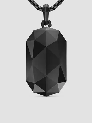 David Yurman Faceted Amulet In Titanium, 36.3mm