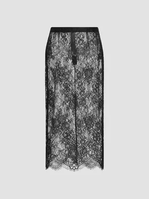 L'Agence Makena Sheer Floral Lace Pencil Skirt