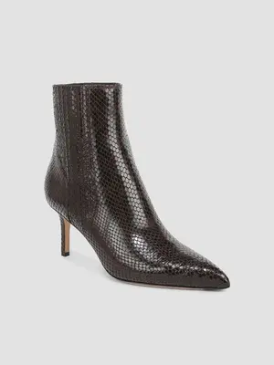 Veronica Beard Lisa 70mm Snake-embossed Leather Ankle Boots