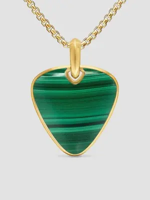 David Yurman Streamline Pick Amulet In 18k Yellow Gold - Malachite