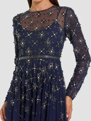 Mac Duggal Evening Embellished Mesh Gown