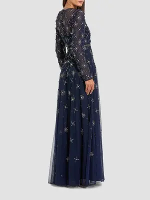 Mac Duggal Evening Embellished Mesh Gown