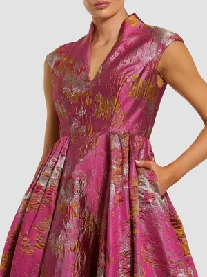 Mac Duggal Brocade Sleeveless Fit &flare Gown