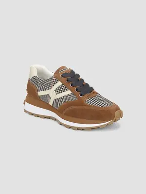 Veronica Beard Valentina Printed Suede Sneakers