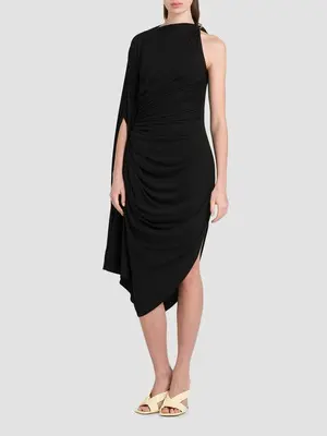 Bottega Veneta One-shoulder Draped Midi-dress