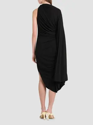 Bottega Veneta One-shoulder Draped Midi-dress