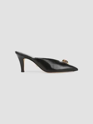 Veronica Beard Rochelle 75mm Cabochon Leather Mules
