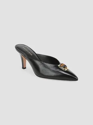 Veronica Beard Rochelle 75mm Cabochon Leather Mules