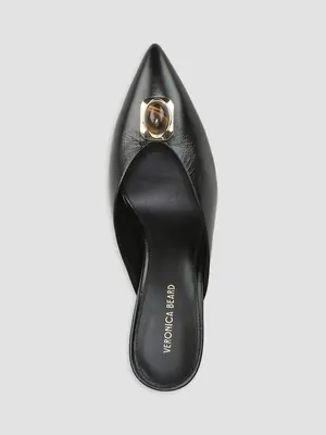 Veronica Beard Rochelle 75mm Cabochon Leather Mules