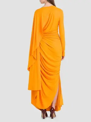 Bottega Veneta Draped Cape-sleeve Gown