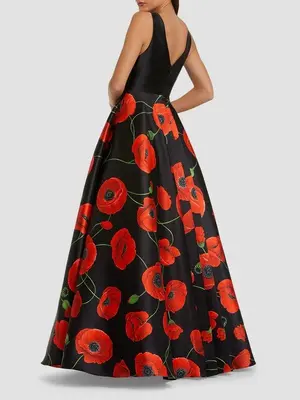 Mac Duggal Floral Satin Gown