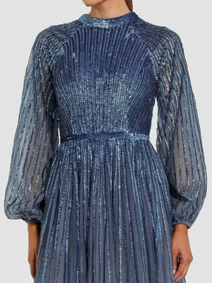 Mac Duggal Evening Ombré Mesh A-line Gown