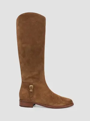 Veronica Beard Arabelle 30mm Suede Riding Boots
