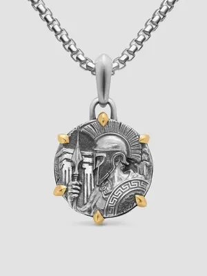 David Yurman Ares Amulet In Sterling With 18k Yellow Gold, 26.4mm - Silver