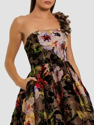 Mac Duggal Floral Organza Gown