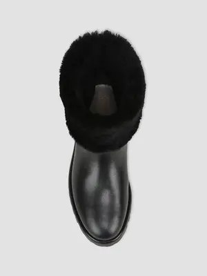 Vince Cameron 25mm Leather & Shearling Lugsole Boots - Black
