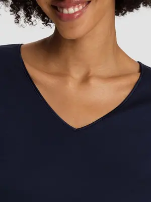 Hanro Cotton-silk V-neck Long Pajamas