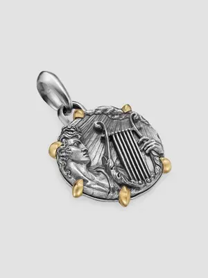 David Yurman Apollo Amulet In Sterling With 18k Yellow Gold, 26.4mm