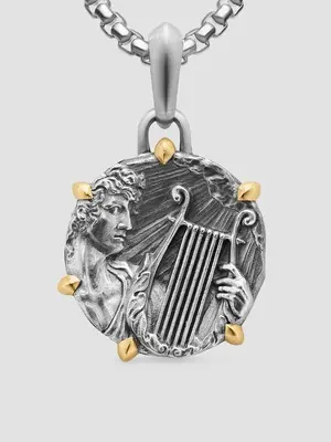 David Yurman Apollo Amulet In Sterling With 18k Yellow Gold, 26.4mm