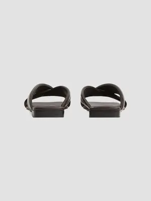 Bottega Veneta Interwoven Leather Flat Sandals