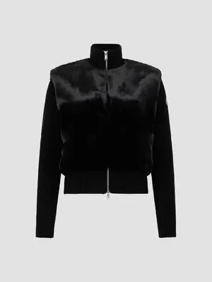 Moose Knuckles Dua Bunny Wool-cashmere Zip Cardigan - Black