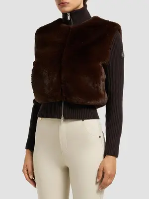 Moose Knuckles Dua Bunny Wool-cashmere Zip Cardigan - Espresso