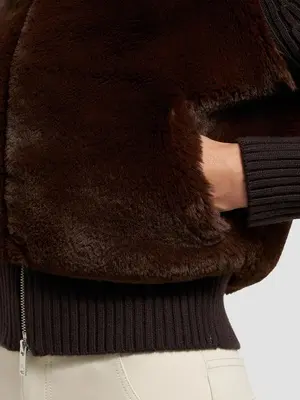 Moose Knuckles Dua Bunny Wool-cashmere Zip Cardigan - Espresso
