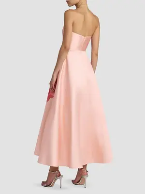 Mac Duggal Floral Mikado A-line Strapless Cocktail Dress