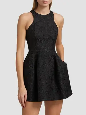 Michael Kors Floral Matelassé Racerback Bubble Minidress