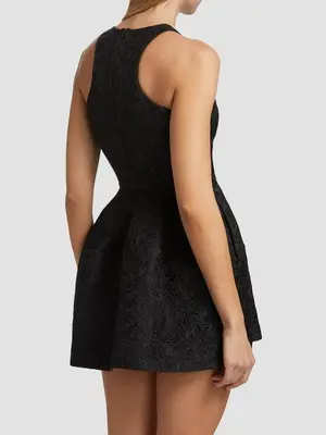 Michael Kors Floral Matelassé Racerback Bubble Minidress
