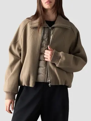 Moose Knuckles Grid 3-in-1 Wool Bomber