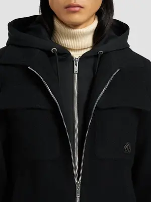 Moose Knuckles Snowdon Wool-blend Hooded Shirt Jacket