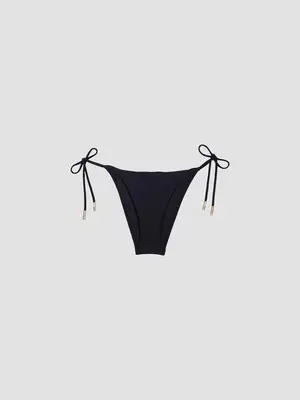 VIX PAULA HERMANNY 24k-gold-capped Side-tie Bikini Bottom - Black