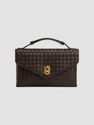 Bottega Veneta Knot Lock Intrecciato Leather Top Handle Bag - Fondant