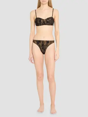 Norma Kamali Luca Floral Lace Bikini Bottom