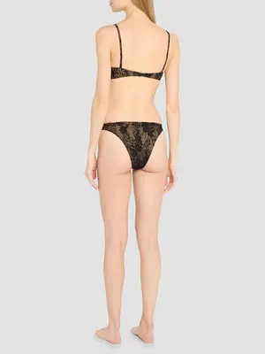 Norma Kamali Luca Floral Lace Bikini Bottom
