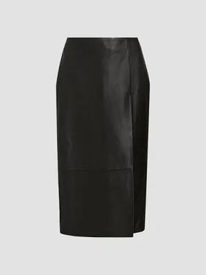 MONOT Leather Pencil Midi-skirt