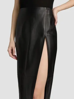 MONOT Leather Pencil Midi-skirt
