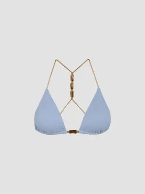 VIX PAULA HERMANNY Firenze Lesley Bead-accent Bikini Top - Blue