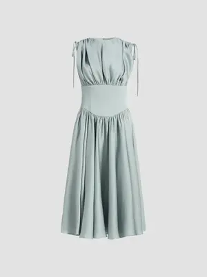 Amsale Gathered Sleeveless Cocktail Dress - Jade