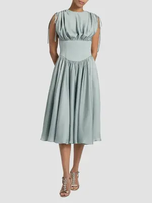 Amsale Gathered Sleeveless Cocktail Dress