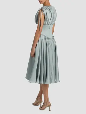 Amsale Gathered Sleeveless Cocktail Dress