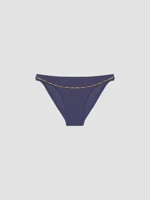 VIX PAULA HERMANNY Bell Crinkle Chain Bikini Bottom - Blue