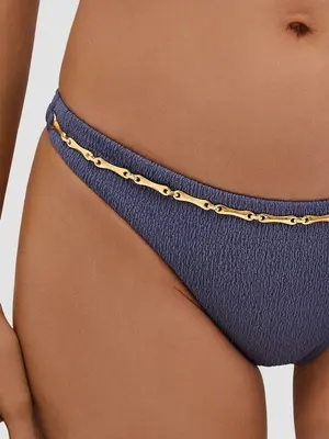 VIX PAULA HERMANNY Bell Crinkle Chain Bikini Bottom - Blue