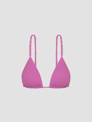 VIX PAULA HERMANNY Beads Triangle Parallel Bikini Top - Pink