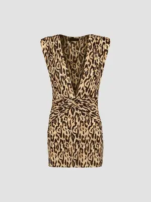 VIX PAULA HERMANNY Cindy Leopard Cover-up Minidress