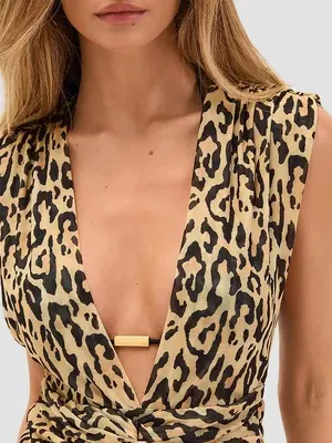 VIX PAULA HERMANNY Cindy Leopard Cover-up Minidress
