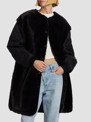 Junya Watanabe Mixed-media Faux-fur Oversized Coat