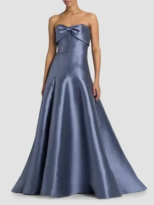Amsale Satin Strapless Gown